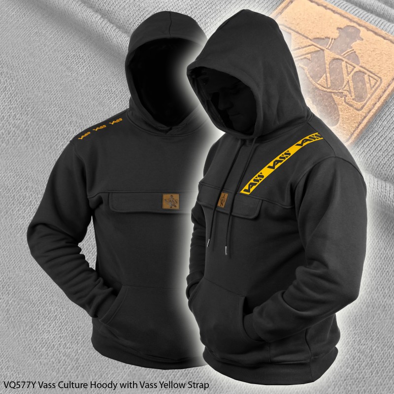 Vass Culture Fishing Hoody inc Vass Yellow Strap Print